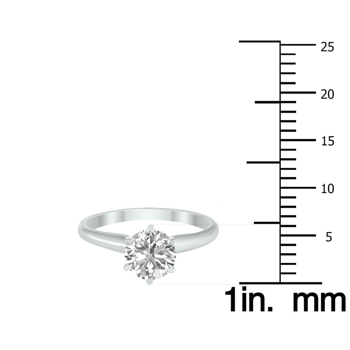 SZUL IGI Certified Lab Grown 1 Carat Diamond Solitaire Ring in 14K White Gold (I Color, SI2 Clarity)