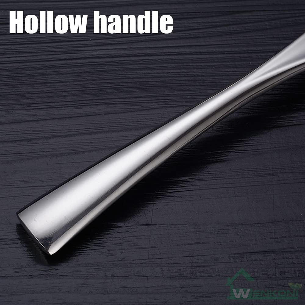 Wenkoni Small Soup Ladle,Sauce ladle,Gravy Soup Spoon Ladle, 1 Pack Hollow handle SUS 304 Stainless Steel 8ββ Ladle (Color:Silver).