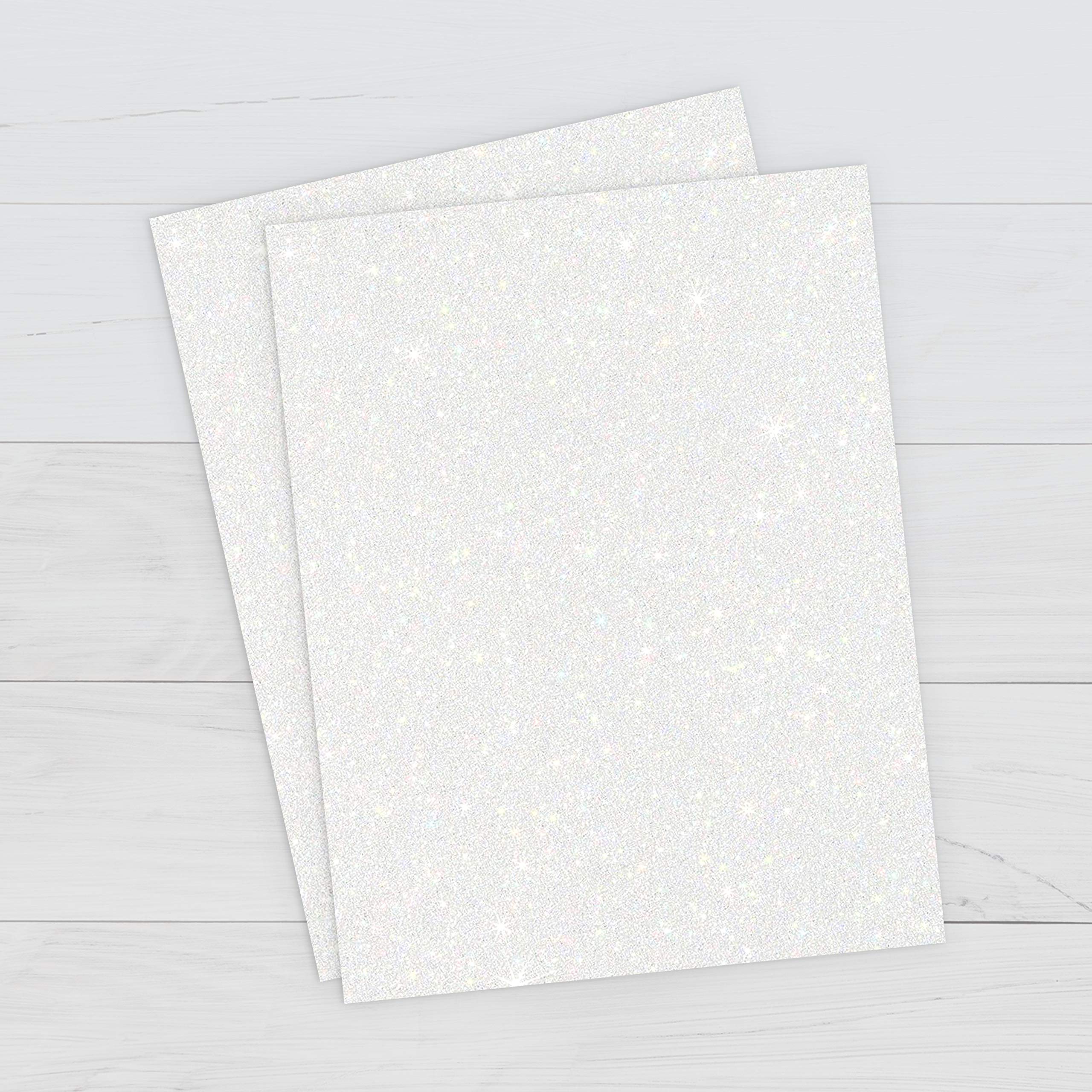 Printworks Printable White Glitter Cardstock, Perfect for Holiday School and Craft Projects, 15 Sheets, 8.5β x 11β (00514)