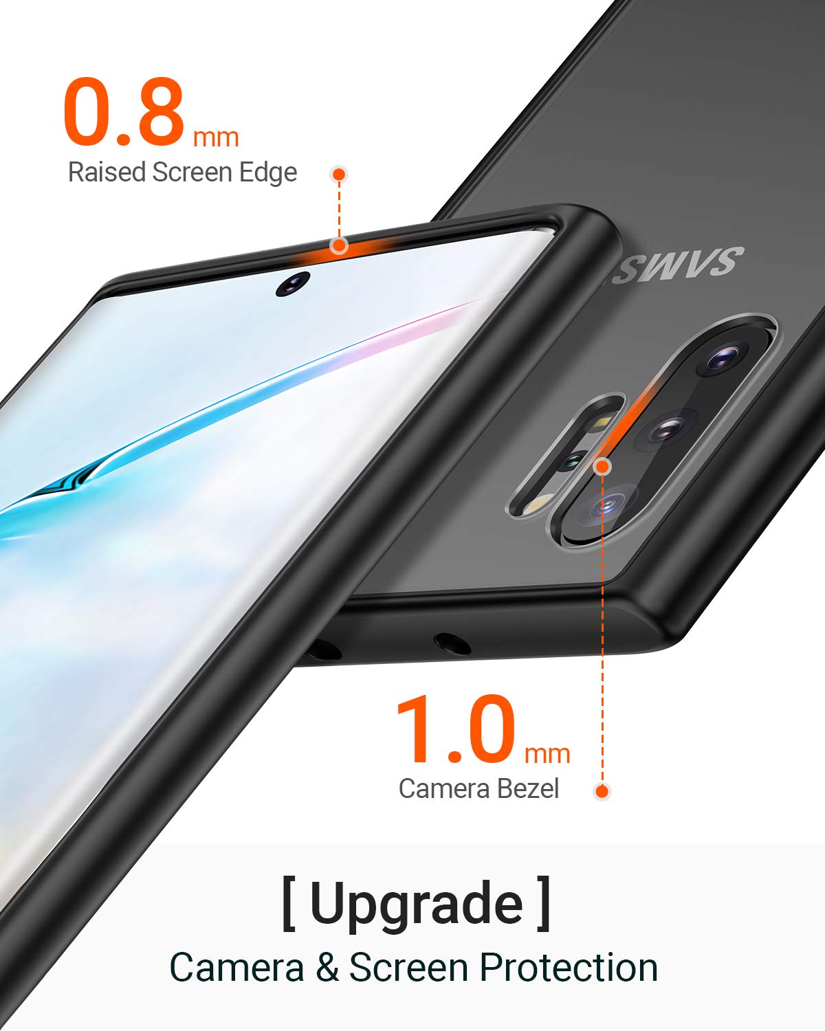 TORRAS [Shockproof Galaxy Note 10 Plus 5G Case/Galaxy Note 10 Plus Case, Translucent Matte Case with Soft Edges Slim Protective Case for Samsung Galaxy Note 10+, Black