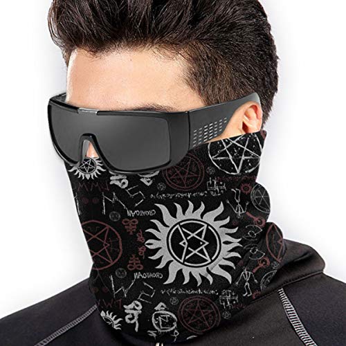 SPN Face Mask for Women Men Black Washable Adjustable Neck Gaiter Bandanas Reusable Wind Dust Protection Balaclava for Ski Motorcycle