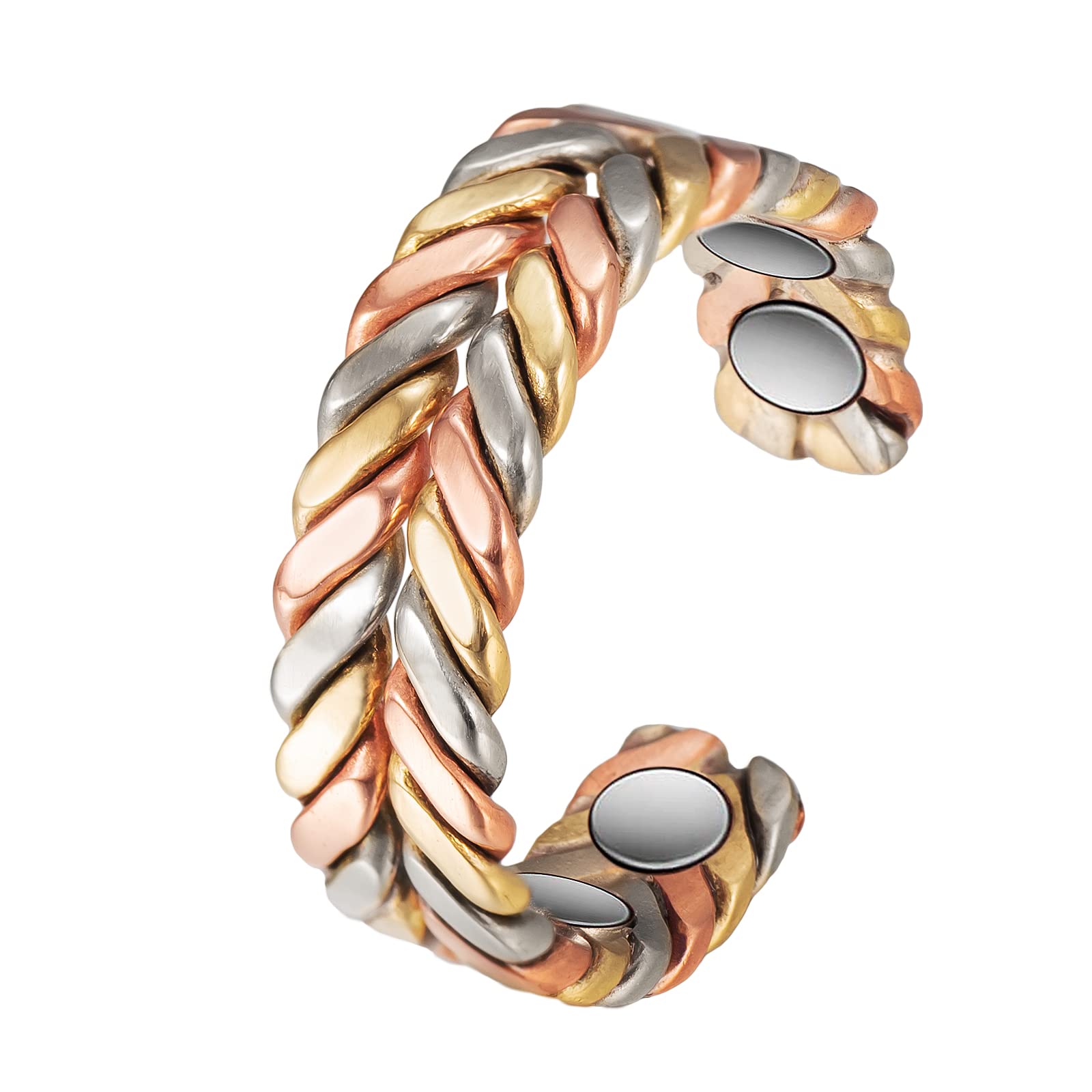 Wollet 99.9% Pure Copper Magnetic Ring for Women Men with Magnets Copper Rings Jewelry(57.5mm)