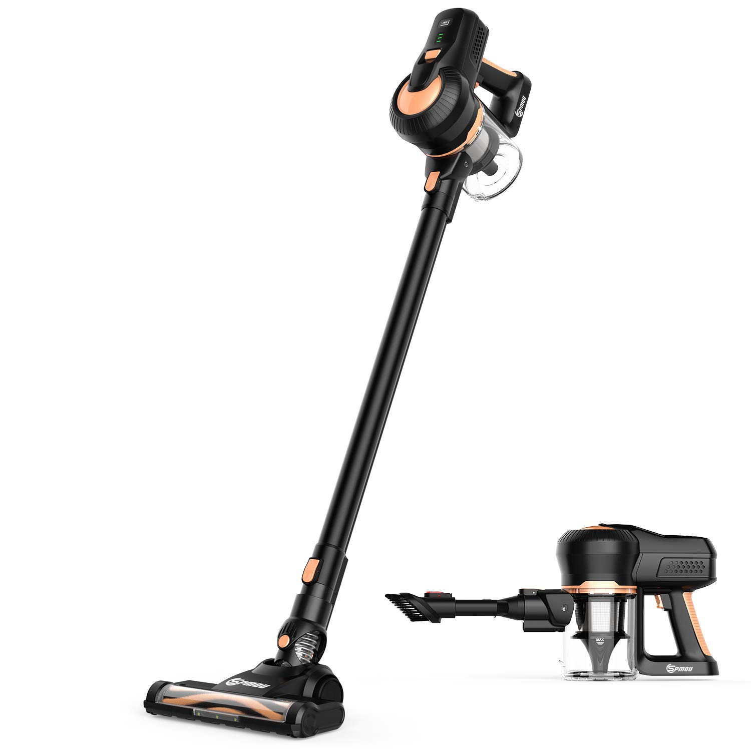 Spmou Cordless Vacuum 20Kpa Strong Suction 4 in 1 Stick Handheld Vacuum Cleaner for Home Hard Floor Carpet Car Pet, Lightweight, H20B