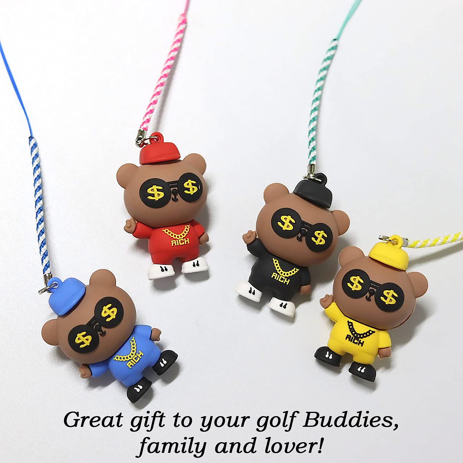 U1-Golf Tee Pretentious Bear Golf Tee Hanger - Putter Keeper-Golf Tee Holder Putter Keeper - Golf Accessories - 4 Types (Golf Tee Hanger)