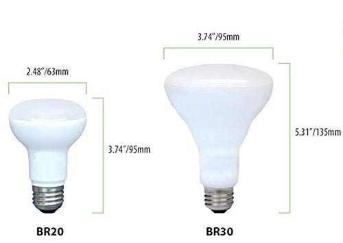 PROCURU [12-Pack] BR20 2700K Soft Warm White Dimmable LED Mini-Flood Light Bulb 7W (50W), Indoor/Outdoor Rated