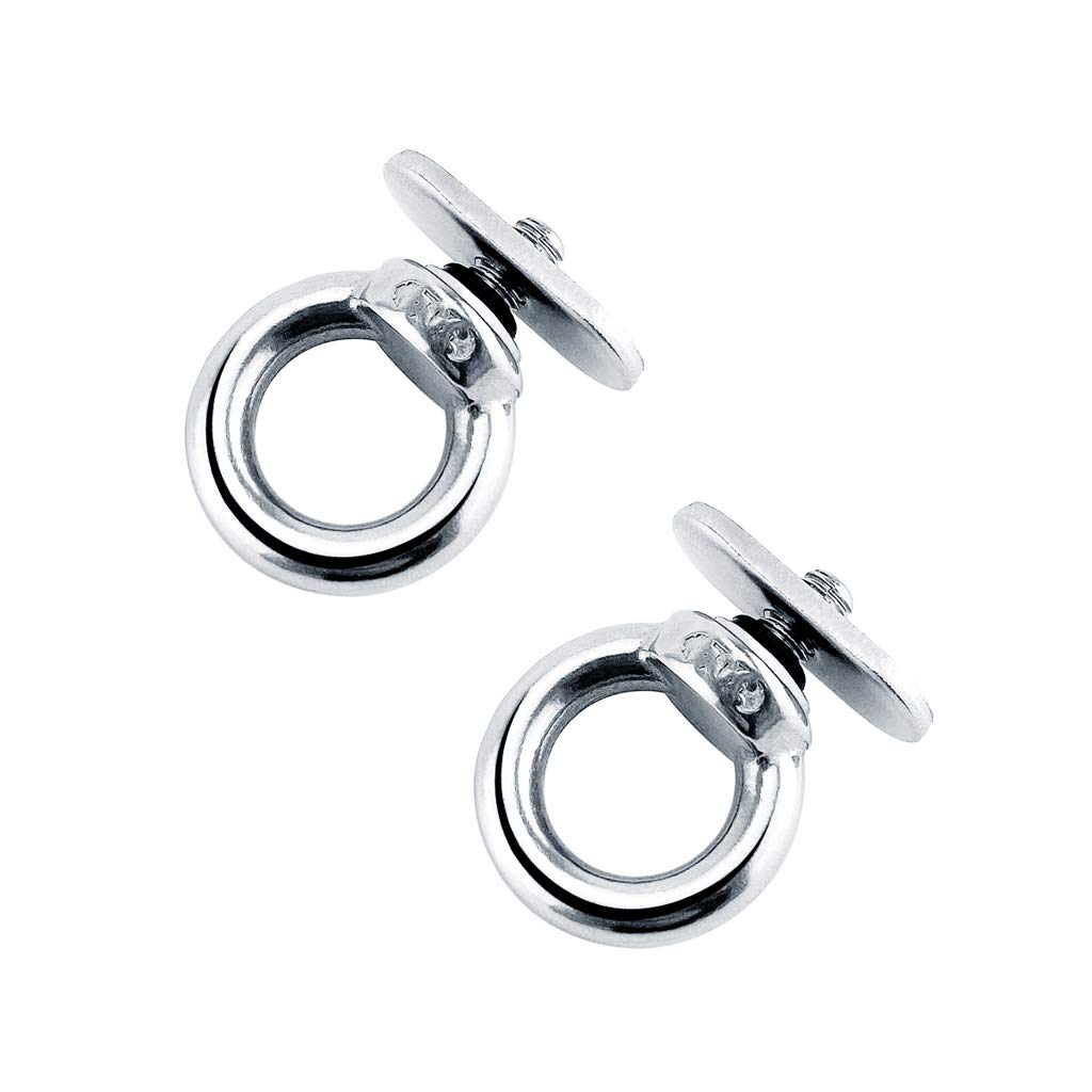 VTurboWay 4 Pack Full 316 SS, Track Mount Tie Down Eyelet, Hold Bungee Cord or Ropes Up to 0.6", Marine Hardware