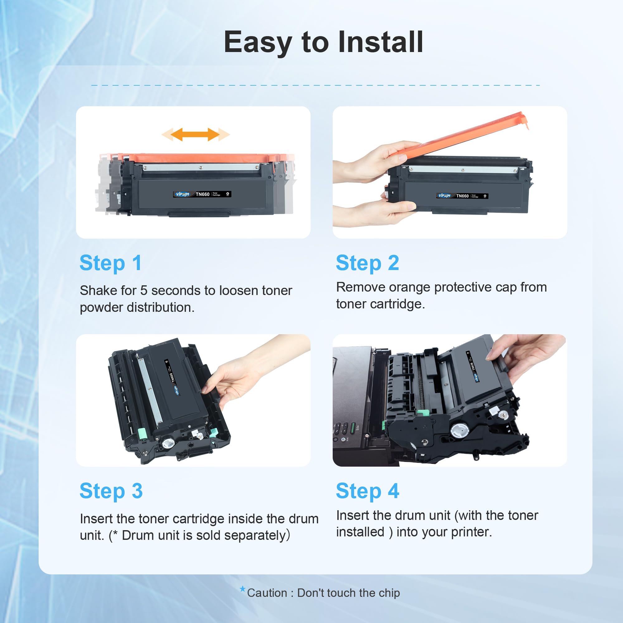 TN660 Toner Cartridge Brother Printer - Replacement with Brother TN 660 TN-660 TN630 High Yield to use with HL-L2380DW HL-L2320D HL-L2340DW DCP-L2540DW MFC-L2700DW MFC-L2720DW Printer (Black, 4 Pack)