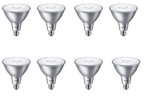 Philips LED Indoor/Outdoor Classic Glass Non-Dimmable PAR38 40-Degree Flood Light Bulb: 900-Lumen, 3000-Kelvin, 11-Watt (90-Watt Equivalent), E26 Base, Bright White, 8-Pack