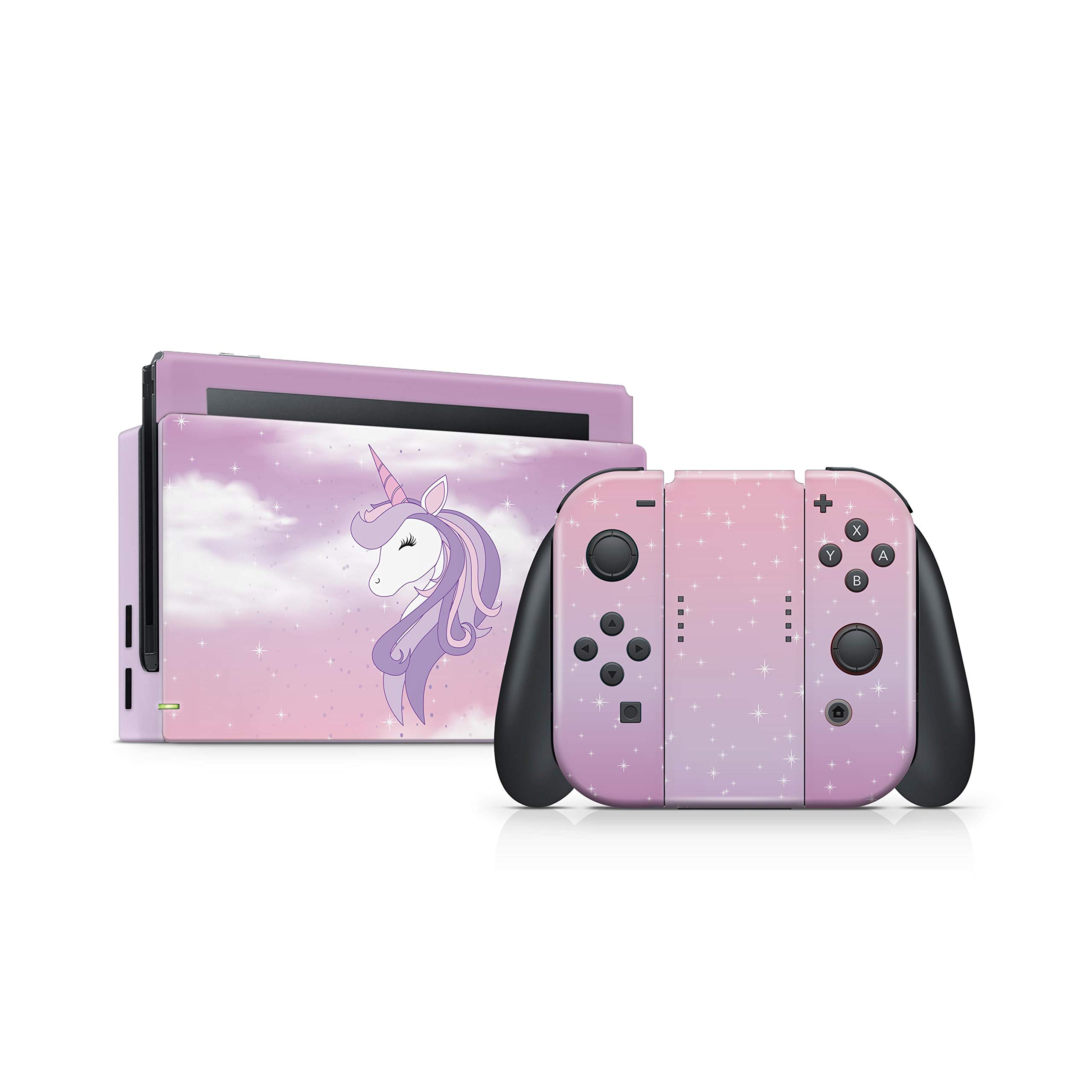 Tacky design Pink Unicorn Skin Compatible with Nintendo Switch, Vinyl 3m Sticker Switch, Full wrap Cover