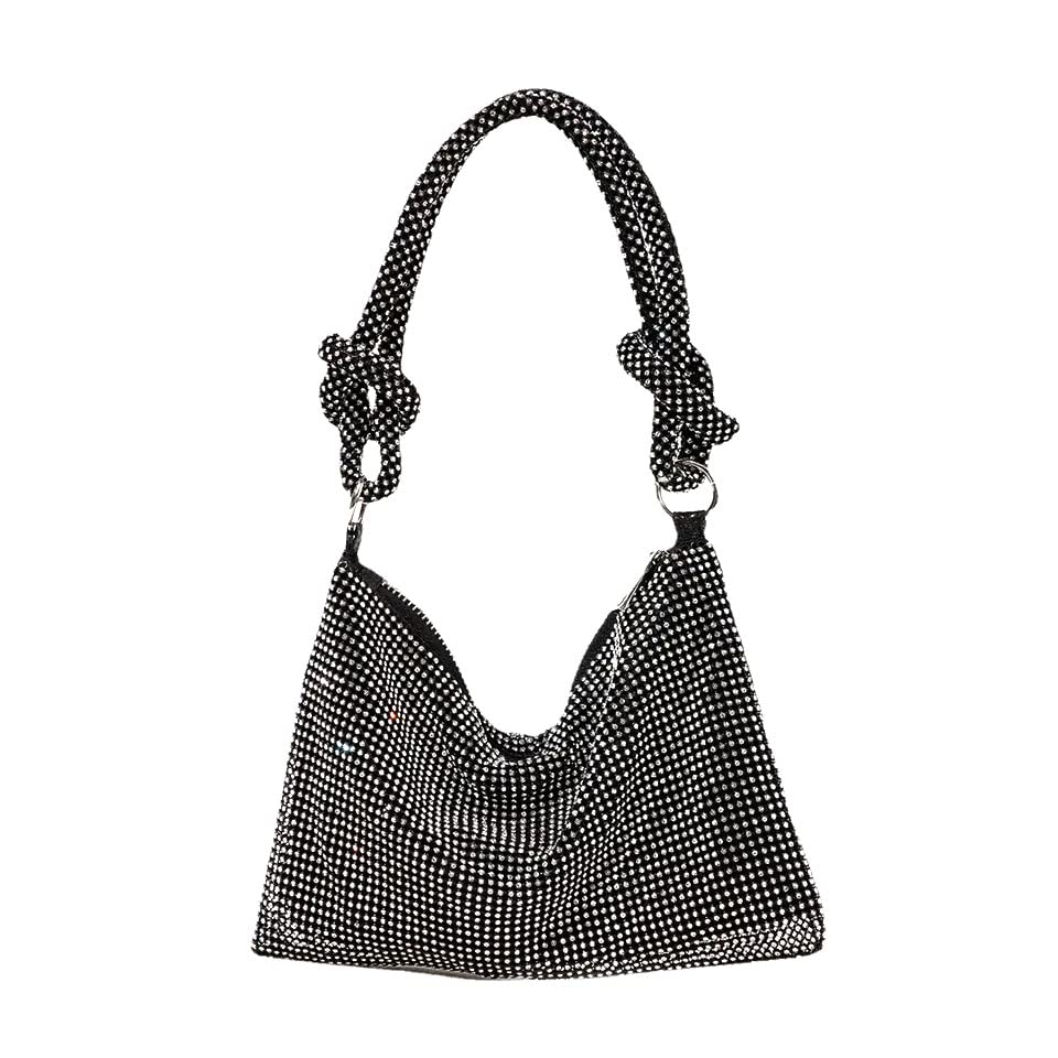 TIAMID TIAMID rhinestone purse for women black diamond purse Silver glitter purses women's Chic Sparkly Mini Bag