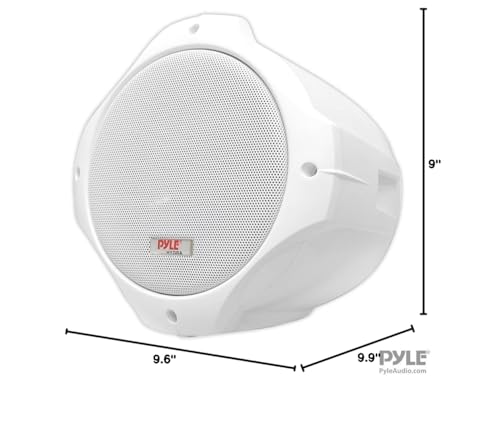 Pyle Waterproof Marine Wakeboard Tower Speakers - 8in Dual Subwoofer Speaker Set and 1β Tweeter with 300 Watt Power - 2-way Boat Audio Stereo System with Mounting Bracket - 1 Pair - Pyle PLMRW85