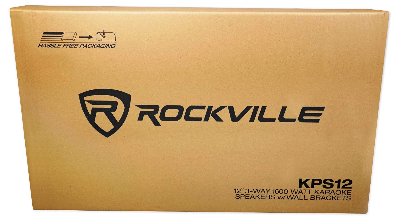 Rockville Pair KPS12 12" 3-Way 1600 Watt Karaoke Speakers+Wall Brackets/MDF, Black