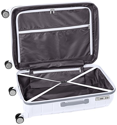 Samsonite Octolite Spinner Unisex Medium White Polypropylene Luggage Bag TSA Approved I72005005