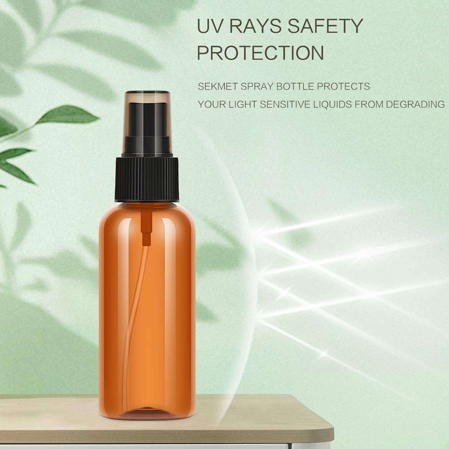 Spray Bottles with Labels,2oz Refillable Cosmetic Containers for Essential Oils, Cleaning Products, Aromatherapy or Alcohol,10 packs Small Empty Fine Mist travel bottle with 2pcs Funnels (Brown)