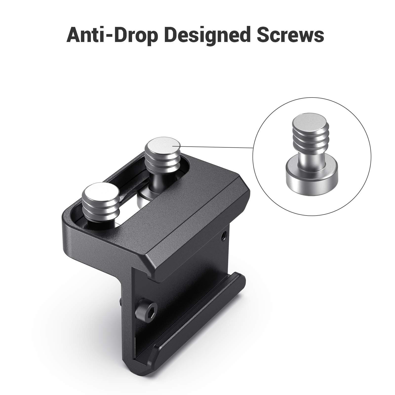 SMALLRIG Cold Shoe Mount Adapter for L Bracket Microphone Camera Cage/Top Plate/Side Plate/Camera Handle, Anti-Off Design - BUC2736