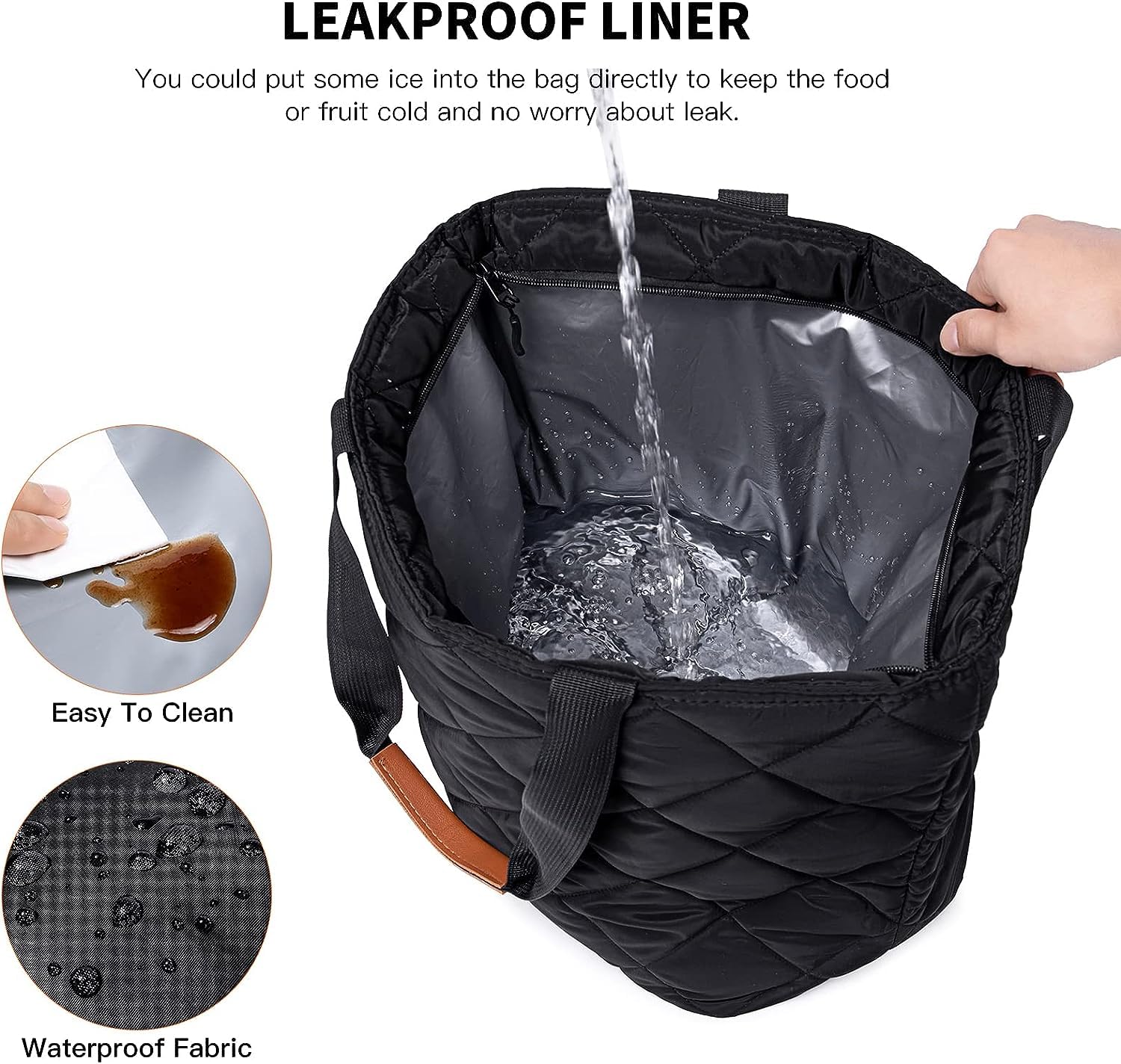 TIIOCTI Insulated Cooler Tote Bag - Large, Reusable Grocery & - Ideal for Travel, Picnics & Delivery - Keeps Food Hot or Cold