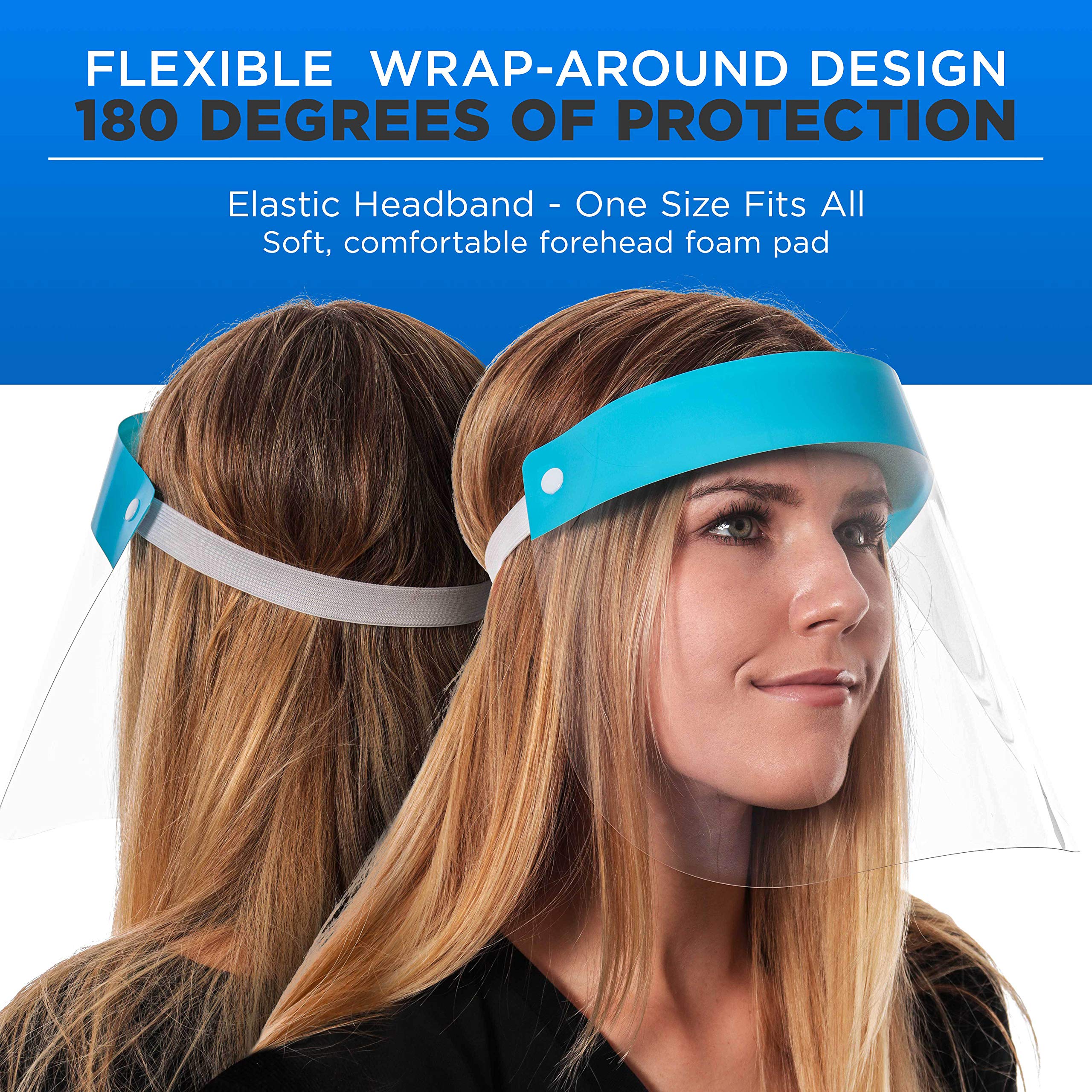 TCP Global Salon World Safety Face Shields Ultra Clear Protective Full Face Shields
