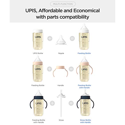 UPIS 2 Count [6 Month+] 100% Silicone Straw (ONLY Compatible with UPIS Straw Cup) - Anti Colic Air Vent, BPA-Free, Cross-Cut Straw