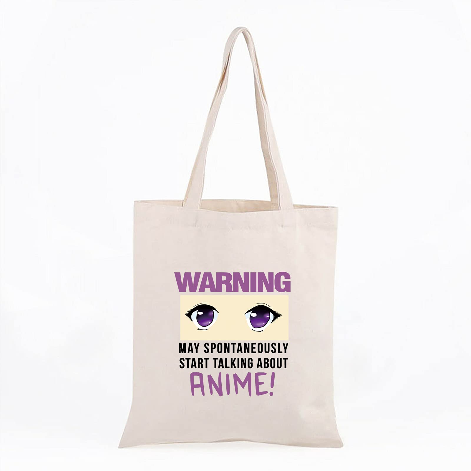 WCGXKO Anime Lover Gift Warning May Spontaneously Start Talking About Anime Tote Bag For Anime Fans (Talking About Anime2)