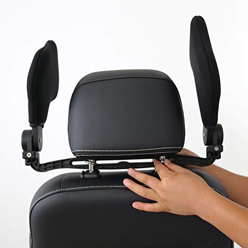 Spurtar Car Headrest Pillow, Soft Velvet Adjustable Head Neck Support Travel Sleeping Cushion for Kids Adults Elders