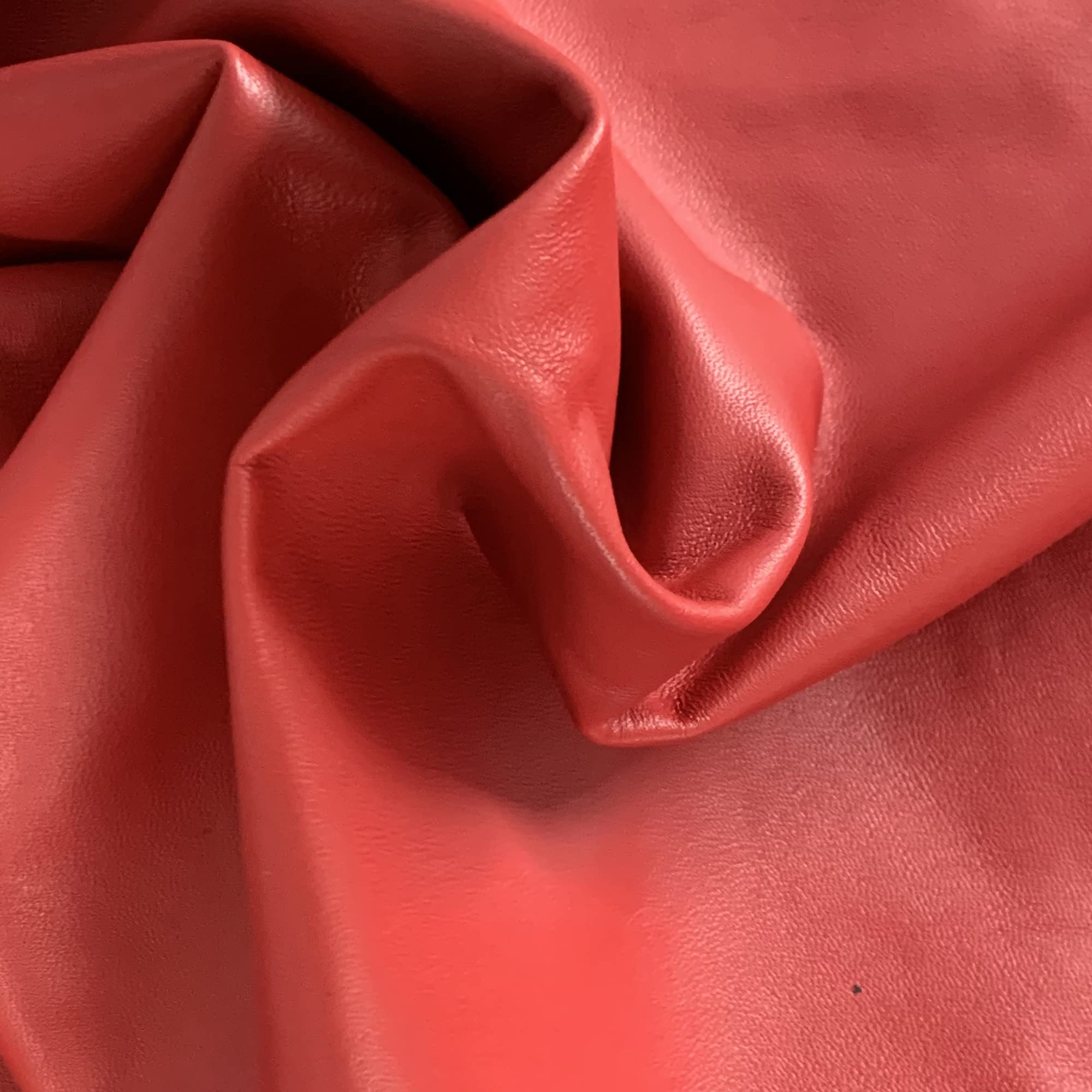 Quality Leather Hide - Red Color - Genuine Lambskin Craft Material - 5 sq ft AVG 26¨x 24¨ Longest and widest - Sewing Projects - Upholstery Fabric Supply - Leather Treasure Shop