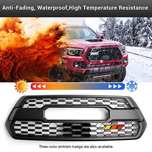 Tri-Color Front Grille Badge Emblem for Tacoma 4 Runner Tundra Sequoia Rav4 Highlander(Yellow/Orange/Red