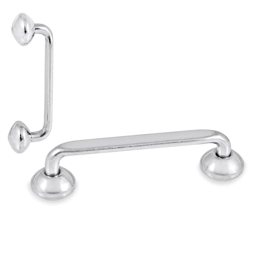PiercingPoint G23 Grade Titanium 14G (1.6MM) 14MM Length Surface Piercing Bar with Rugby Ball
