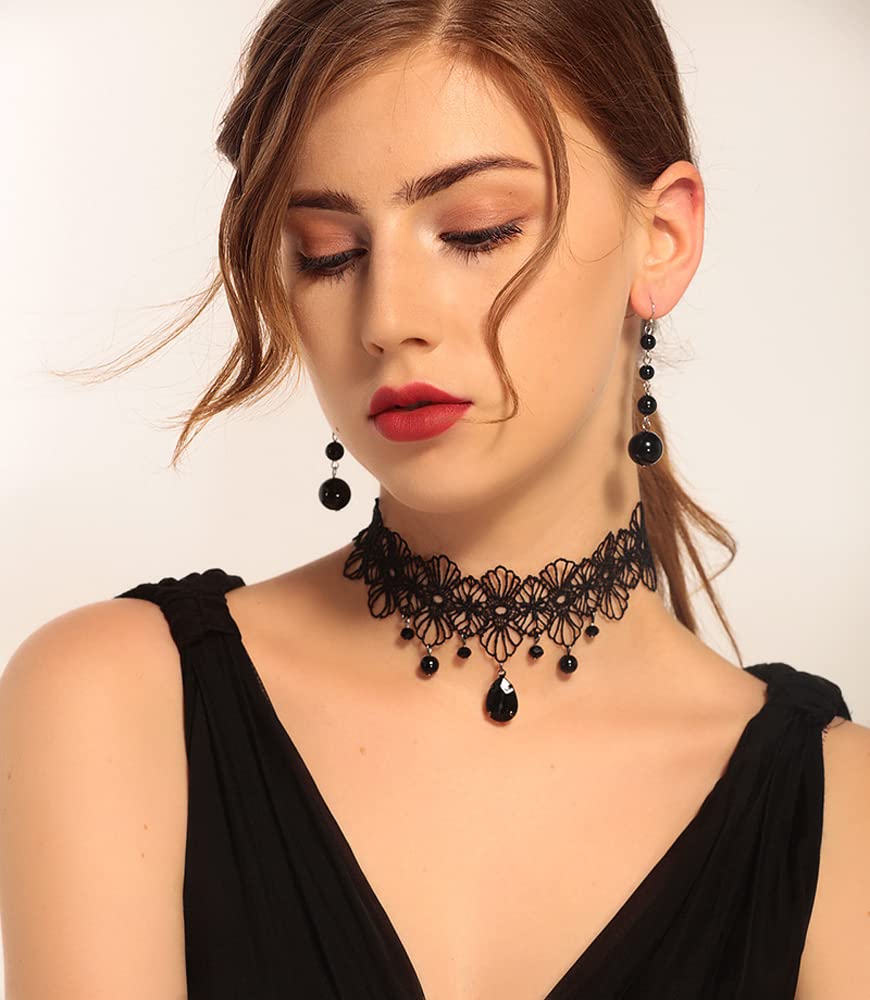 Zimfic Lace Choker Necklaces for Women, Gothic Accessories for Women Girls