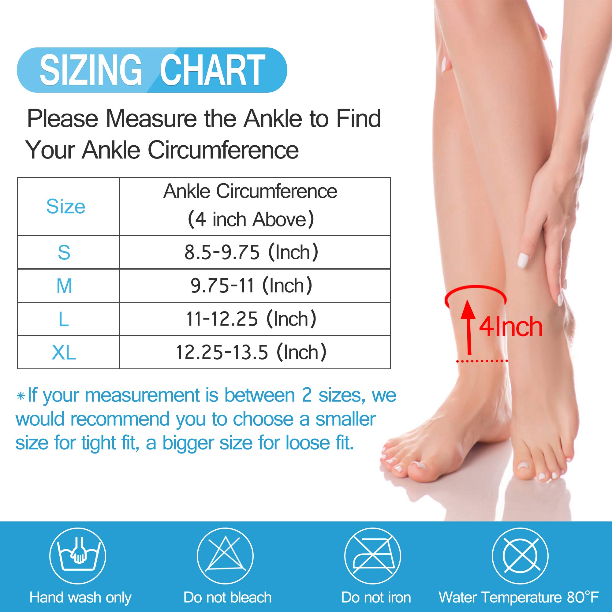 Protle Soft Ankle Brace Compression Support Sleeve (Pair) for Injury recovery, Pain Relief, Joint pain, Achilles Tendon, Plantar Fasciitis Foot socks, Reduce Swelling, Arch Support (Black, Medium)