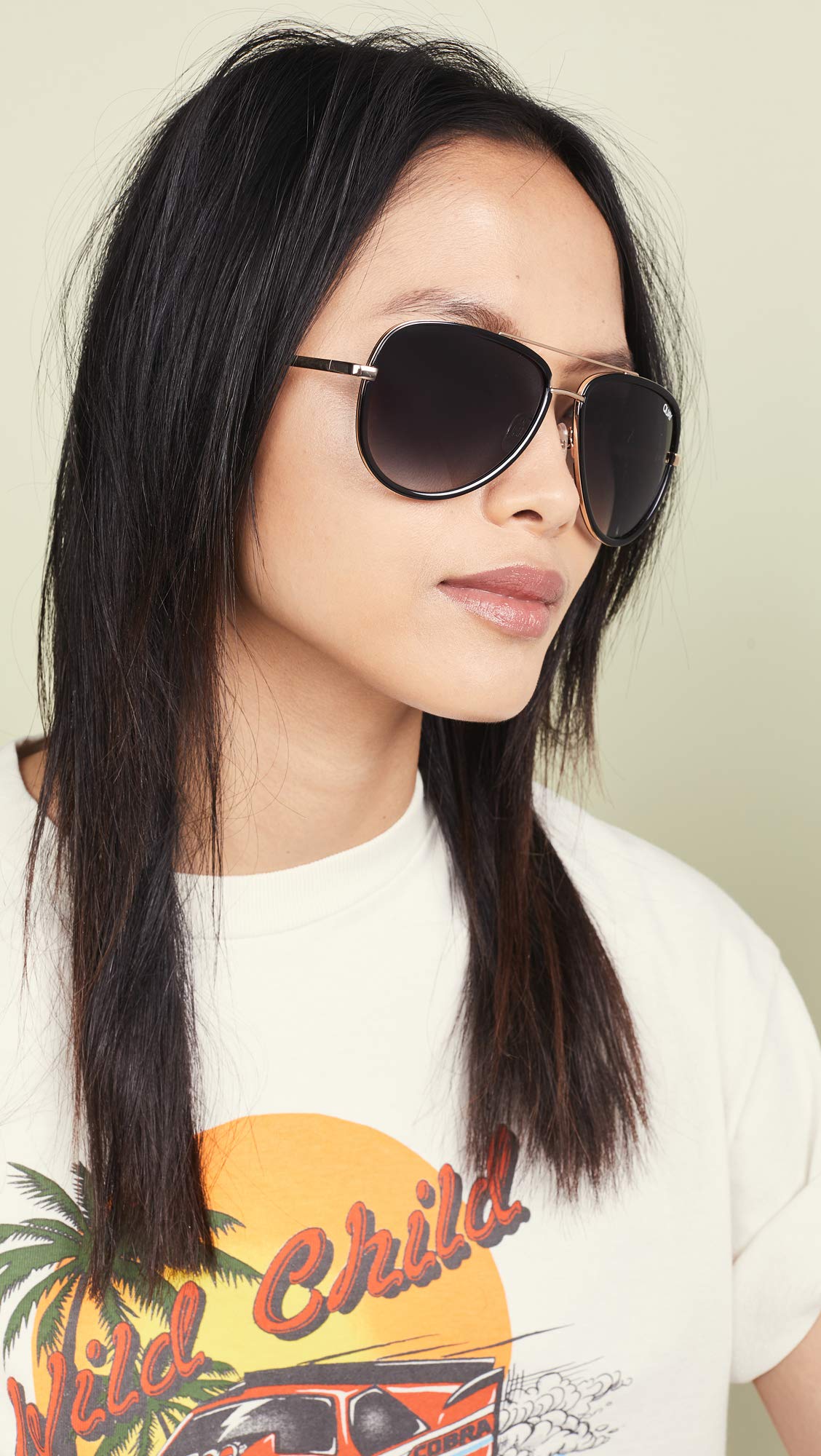 Quay Women's All In Sunglasses, Black/Smoke, One Size