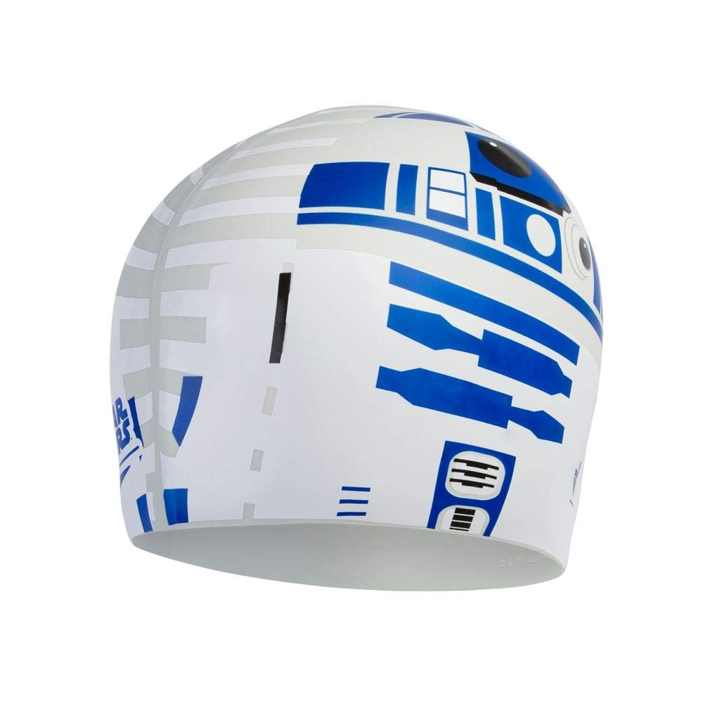 Speedo Unisex Star Wars Print R2d2 Swimming Cap, Grey/Purple/White, One Size UK