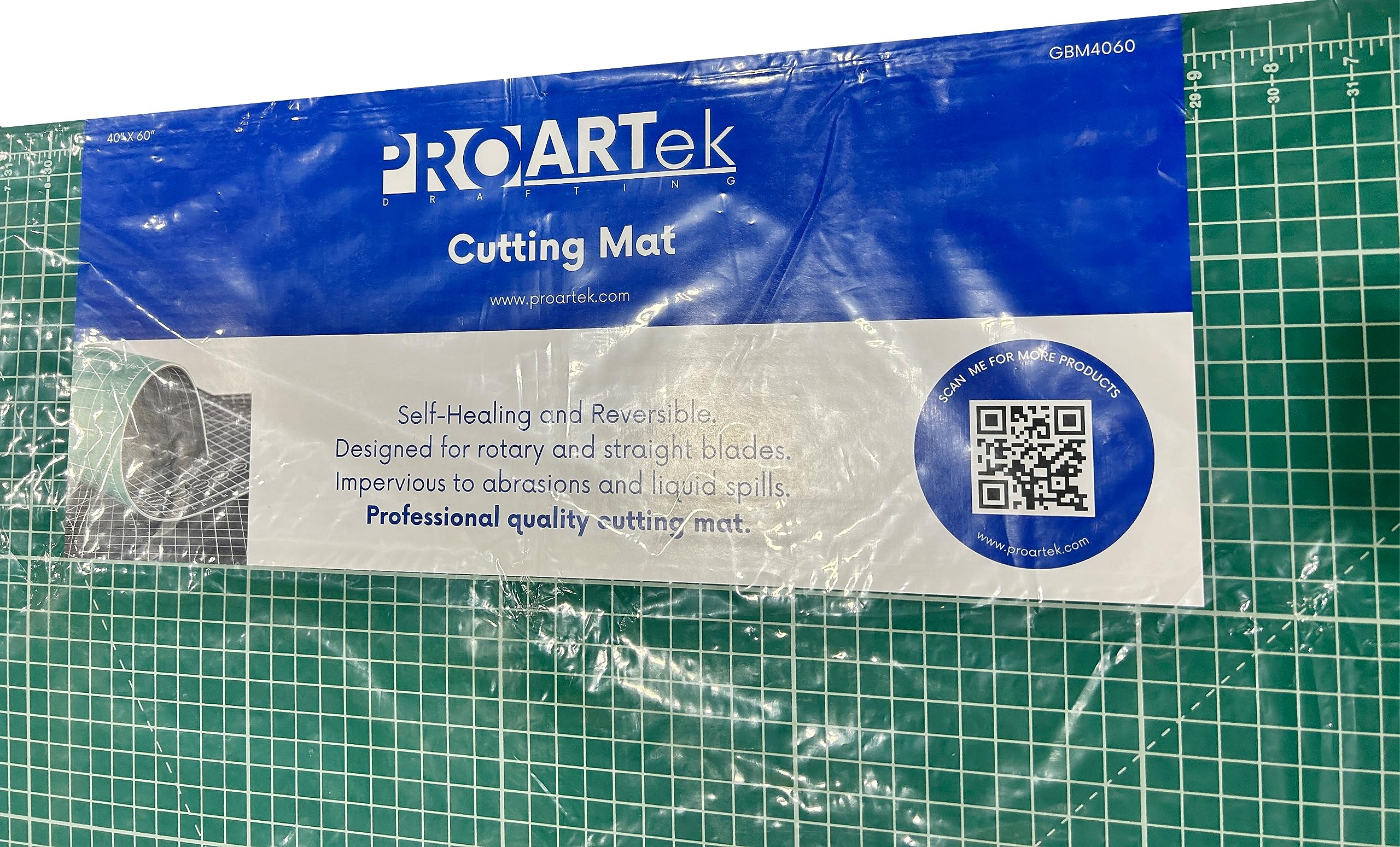 Proartek Drafting PK00012 Model GBM4060 Series 40" x 60" Professional Cutting Mat; Double-Sided Green/Black; Self-Healing; For Graphic Arts, Hobbies, Sewing, Scrapbooking, and other Cutting Projects