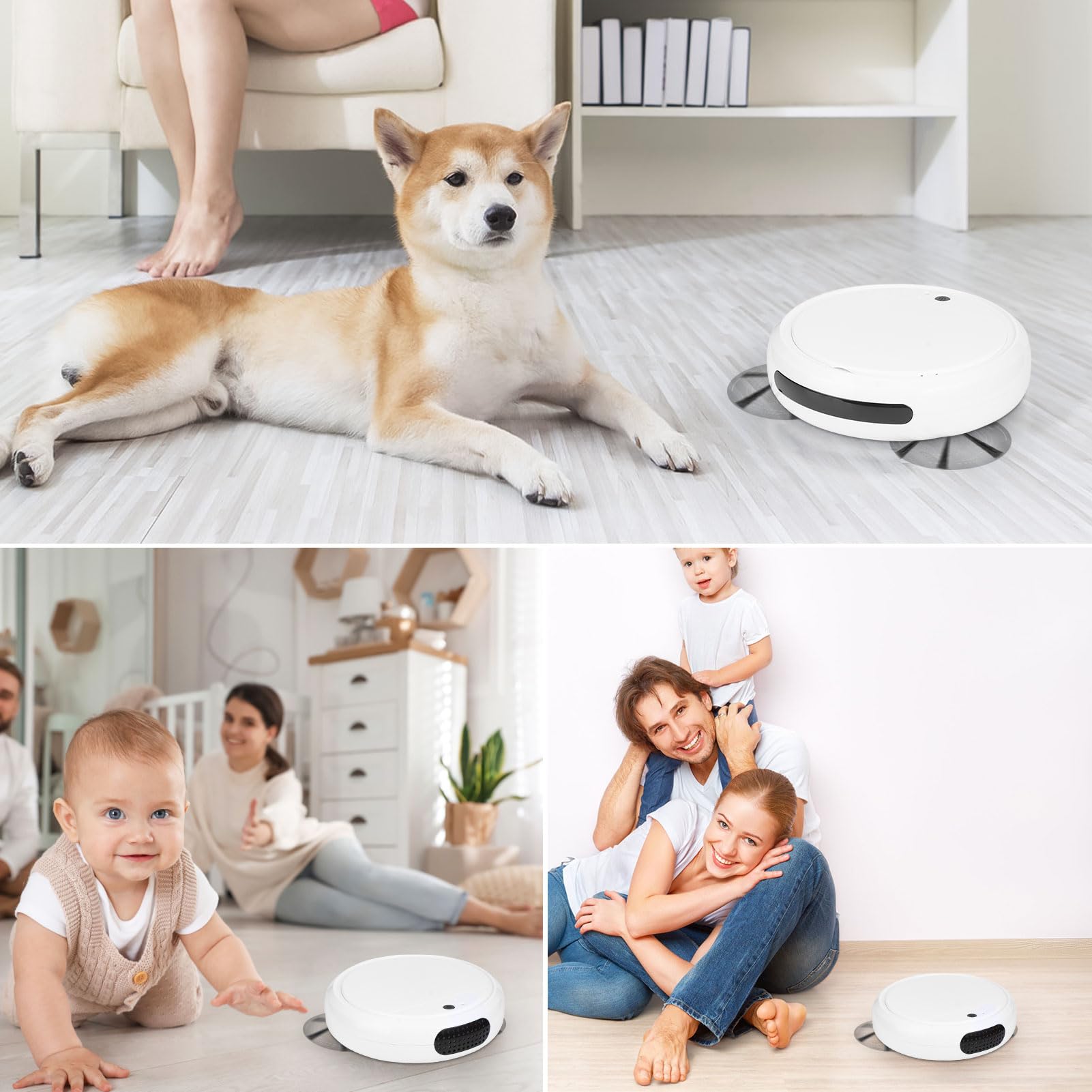 Pilipane Robot Vacuum Cleaner, Intelligent Sweeping Robotic Vacuum with Mop for Pet Hair, Hard Floor, Tile, Smart Sweeping Mopping Robot Set Helper for Home Office
