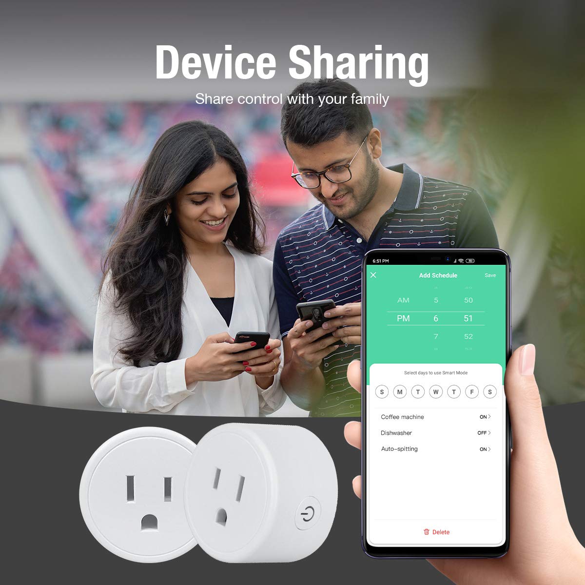 Smart Plug CRESTIN Works with Alexa Google Assistant, Mini Smart Outlet WiFi Plug with Timer Function, No Hub Required (4 Pack)