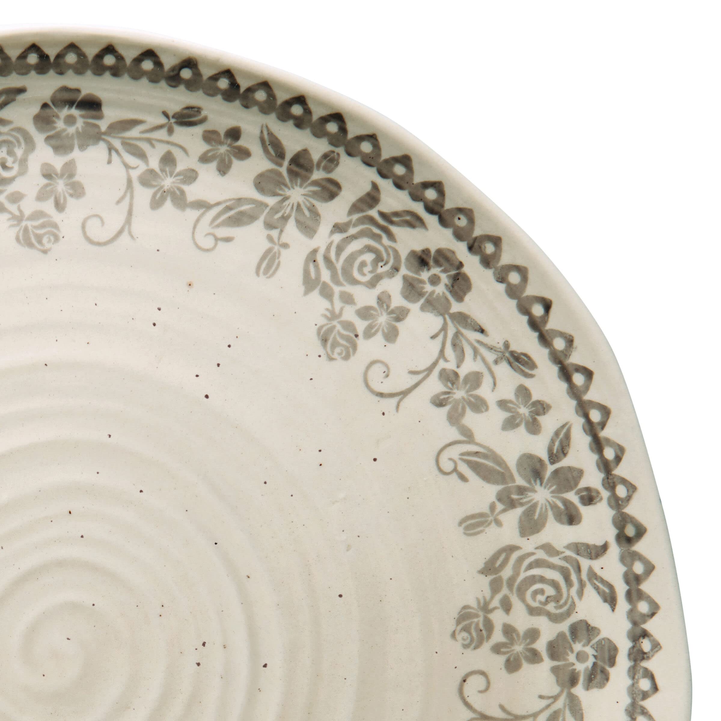 Pfaltzgraff Hayden Floral 12 Piece Dinnerware Set, Service for 4, Grey