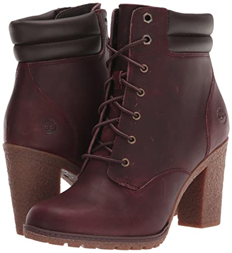 Timberland Women's Tillston 6 Inch Double Collar Hiking Boot, Burgundy Full Grain, 9.5