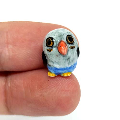 SSJSHOP Owl Micro Tiny Dollhouse Figurines Hand Painted Ceramic Animals Collectible Gift Home Garden Decor (Owl Grey)