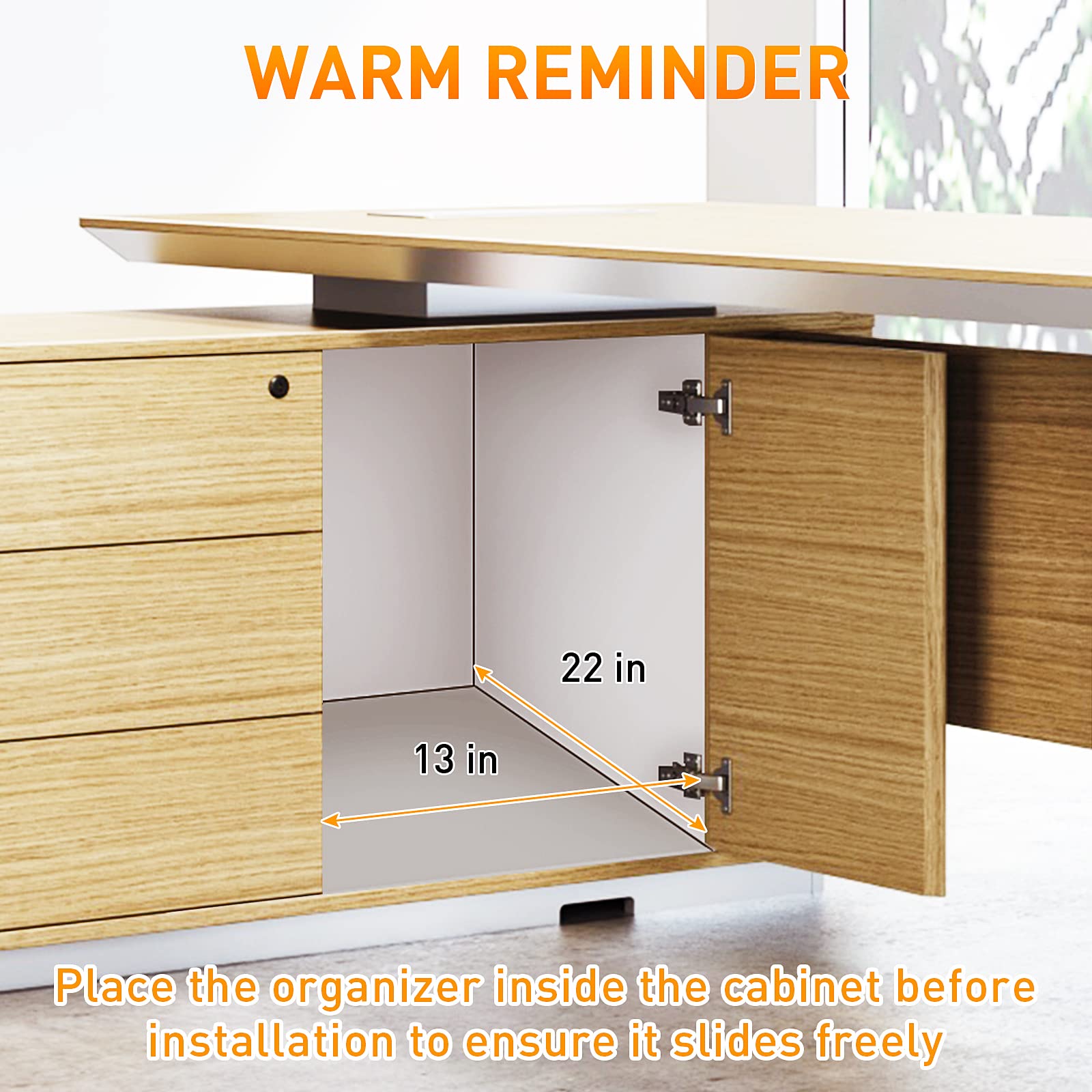 Tksrn Pull Out Cabinet Organizer, Heavy Duty Slide Out Pantry Shelves Sliding Drawer Storage for Kitchen, Bathroom, Home, 12" W x 21" D, Wire Frame, Chrome Finish(Need 13" W and 22" D Cabinet)
