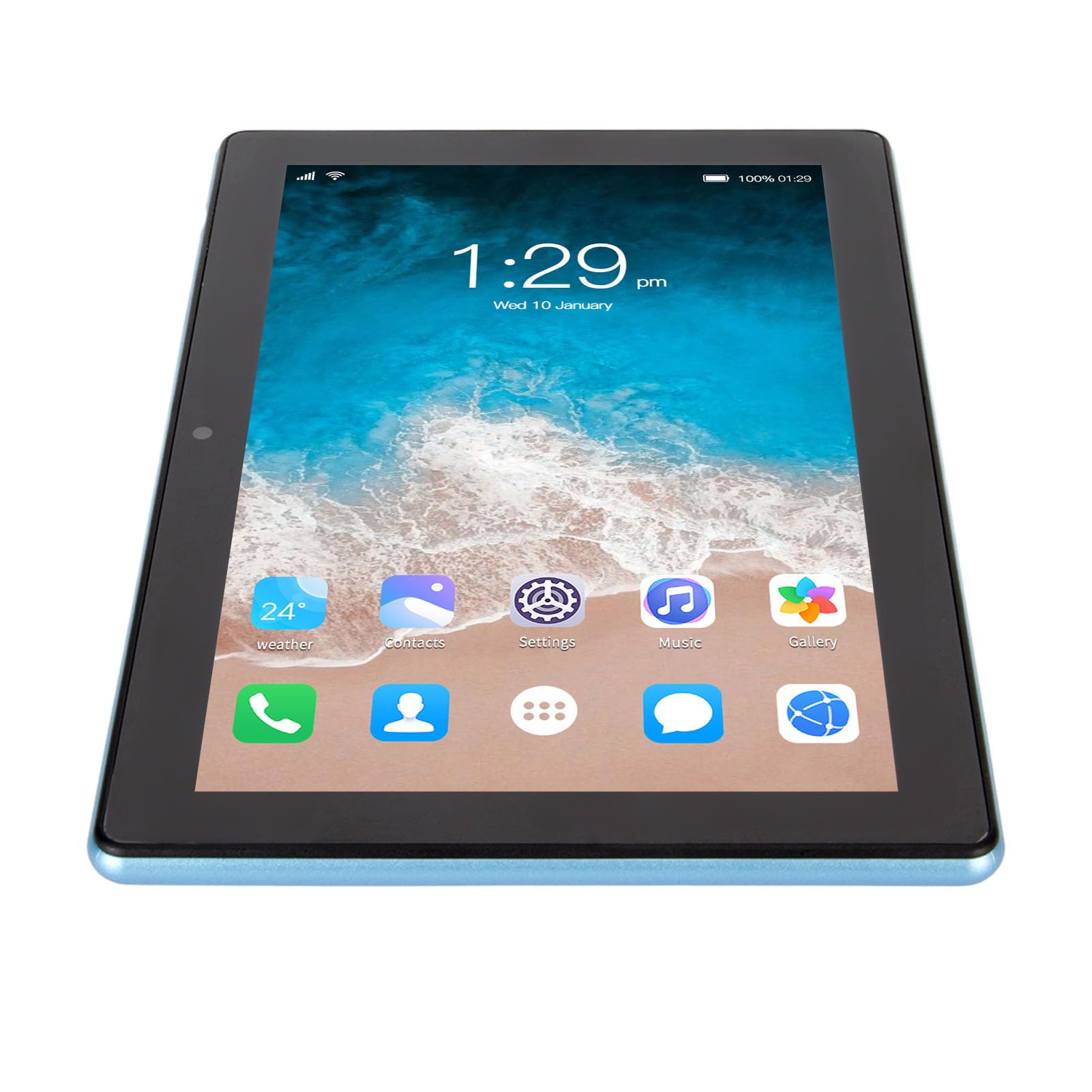 Smart Tablet, Dual Cameras GPS Tablet 4GLTE 1920X1200 Resolution 8 Inch Octa Core CPU 6GB+128GB Storage with OTG Cable for Entertainment for Reading (Blue)