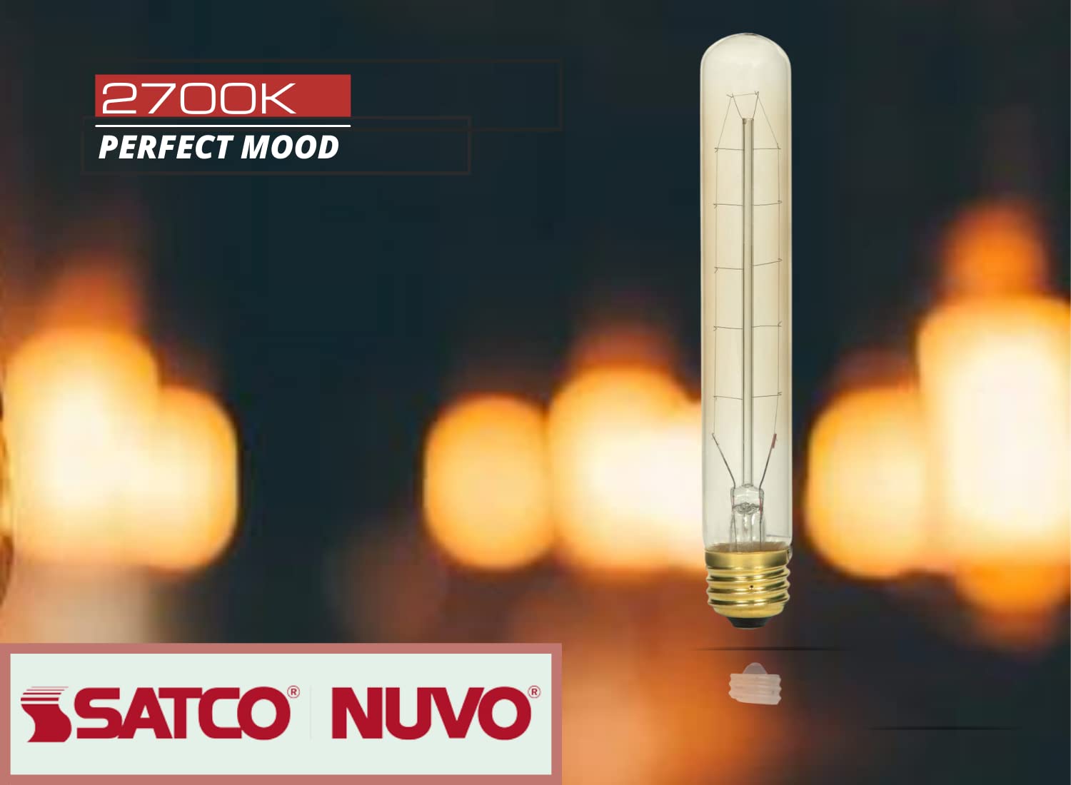Satco 60 Watt T9 Incandescent; Clear; 3000 Average Rated Hours; 230 Lumens; Medium Base; 120 Volt for Pendant Lighting Fixtures, Decorative for Dining Room, Studio, Lounge, Restaurants (6 Pack)