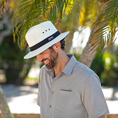 Panama Jack Natural Matte Toyo Safari Sun Hat with Black Band, 2 1/2 Brim, UPF (SPF) 50+ Sun Protection (Large)