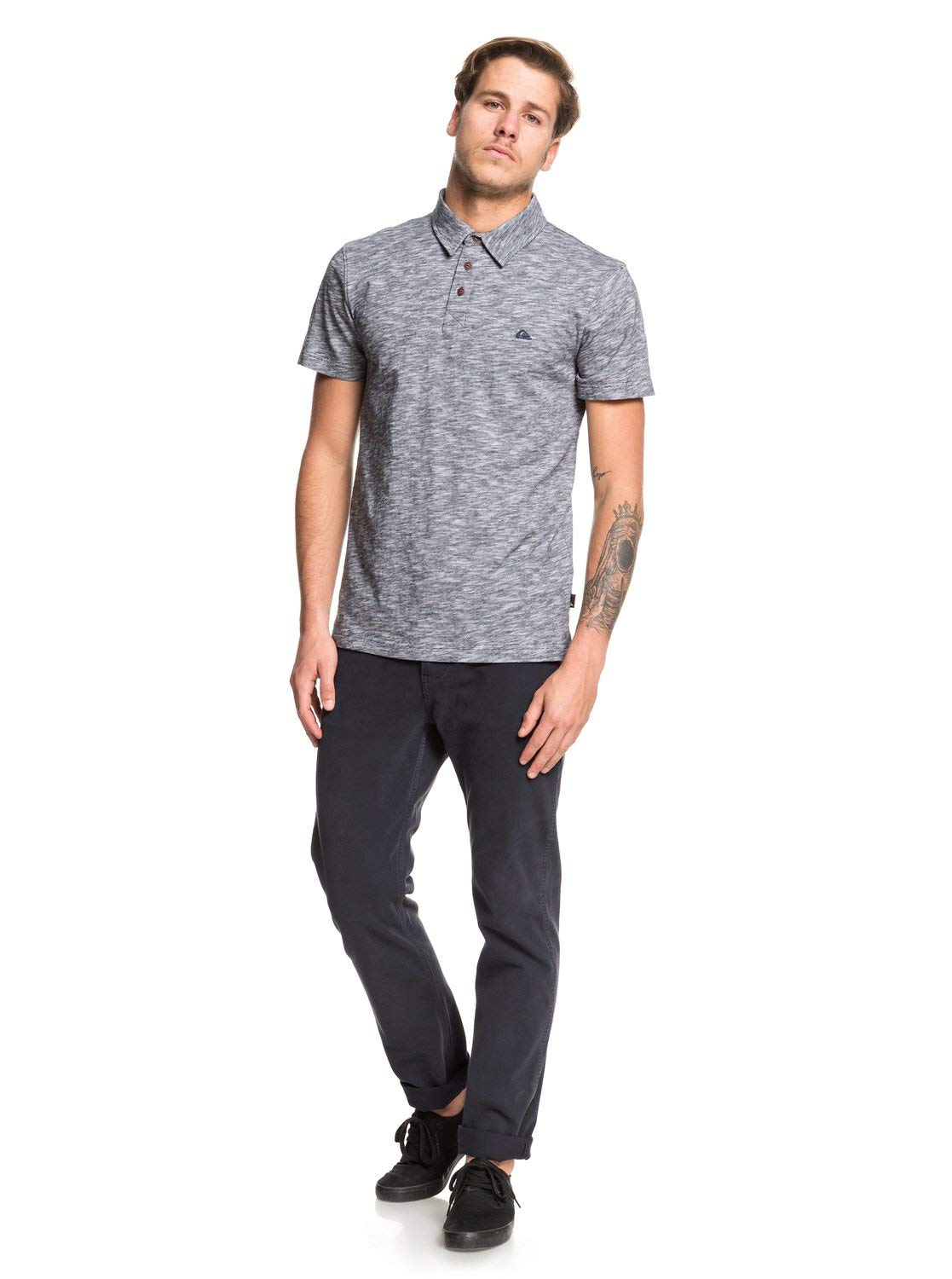 Quiksilver Men's Everyday Sun Cruise Knit Crew TOP, Sky Captain Heather, S