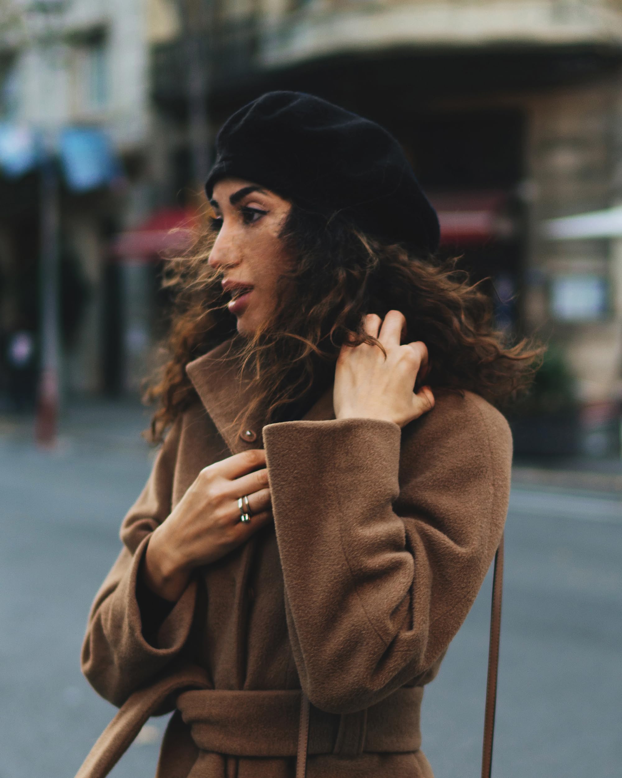 Parquet Solid Color French Wool Beret. Classic French, Casual and Chic Lightweight Black