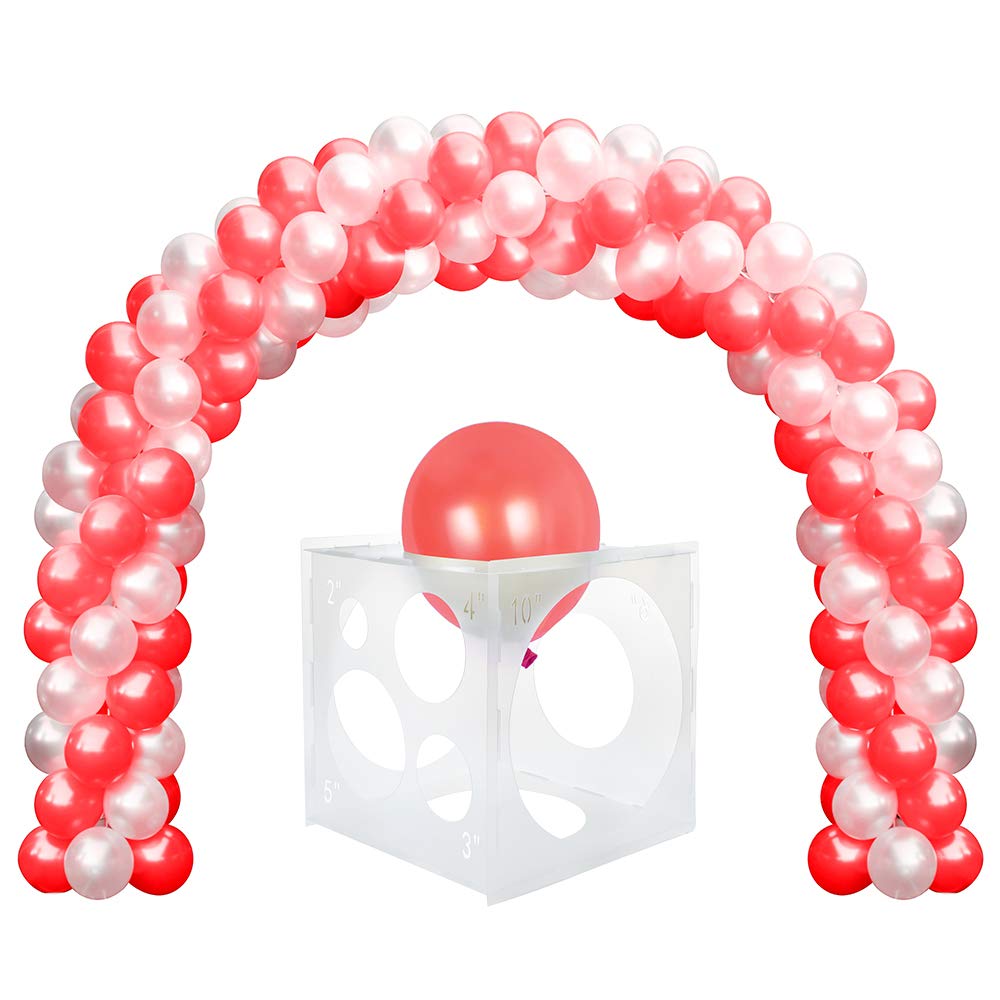 Pllieay 2-10 Inch Balloon Sizer, Collapsible Plastic Balloon Sizer Cube Box for Balloon Decoration, Balloon Arches, Balloon Columns