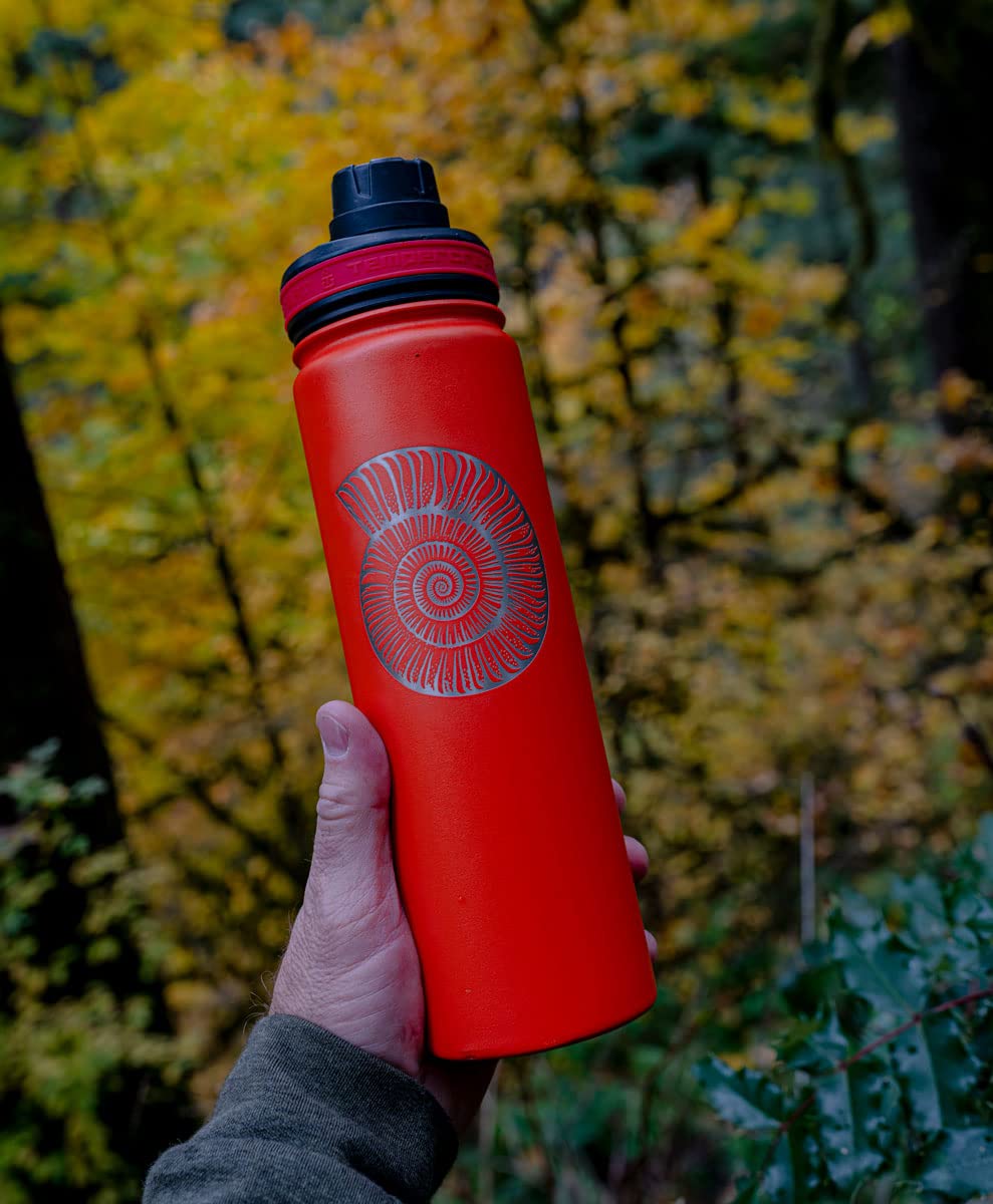 Tempercraft 22 oz Vacuum Insulated Sport Bottle | Custom Laser Engraved Options | Stainless Steel, Double-Walled, Wide Mouth (Plum - Custom)