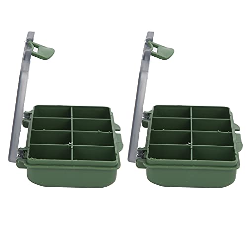 WESE Tackle Storage Box, Bait Storage Case 2Pcs for Fishing Tackle Accessories(8 Cells)