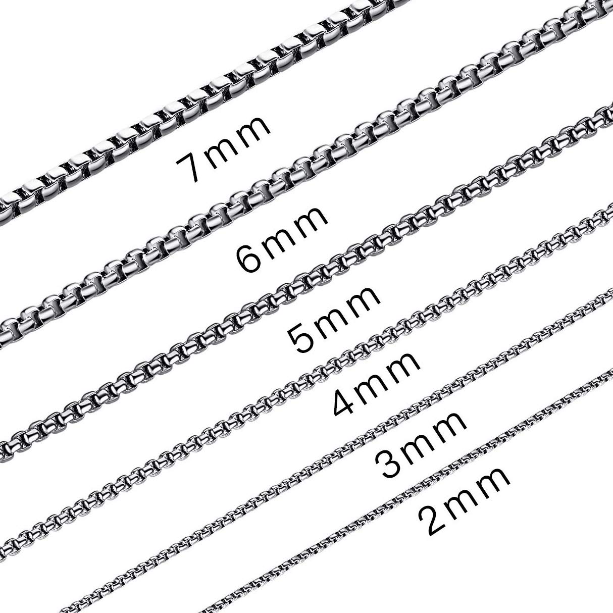SANNYRA 2mm 16 To 38In Stainless Steel Rolo Chain Necklace Crude Chain Necklace for Men Women Jewelry