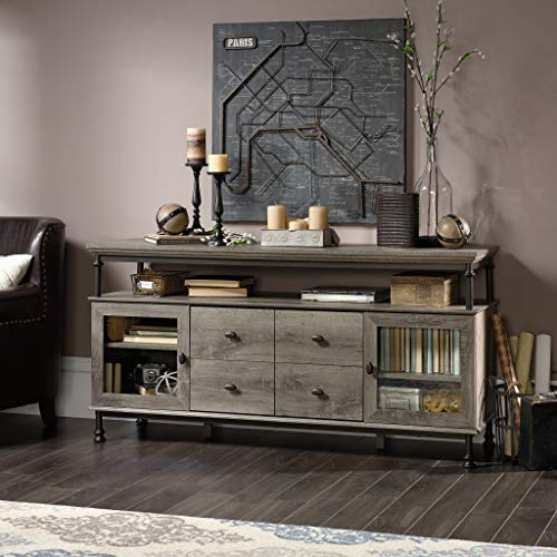 Sauder Canal Street Entertainment Credenza, For TV's up to 60", Northern Oak Finish