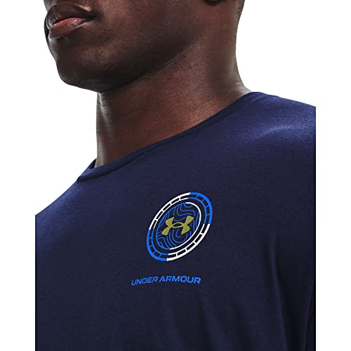 Under Armour Men's Engineered Compass Short Sleeve T-Shirt, (410) Midnight Navy / / Green Tonic, Large