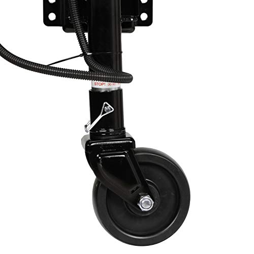 Seachoice Electric Trailer Jack w/Caster and 7-Way Connector, Max Load 1,500 Lbs., 6 in. Wheel Size, 10 in. Travel, Black